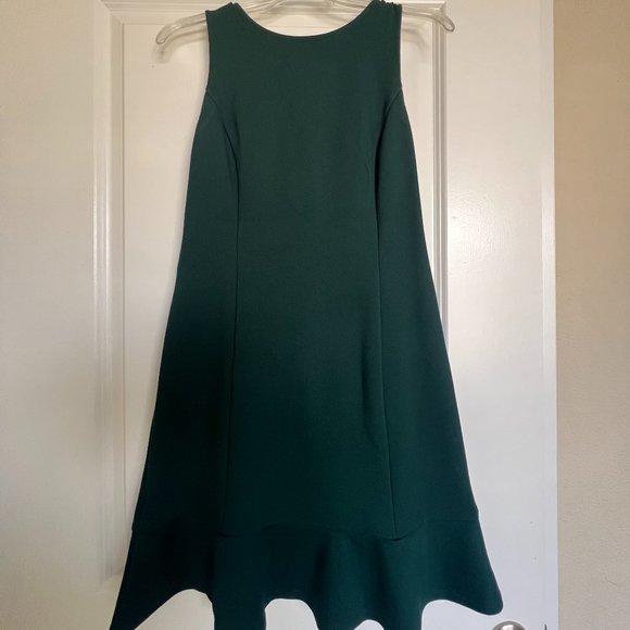 LOFT | Dresses | Royal Green Loft Modest Dress With Ruffled Hem | Poshmark